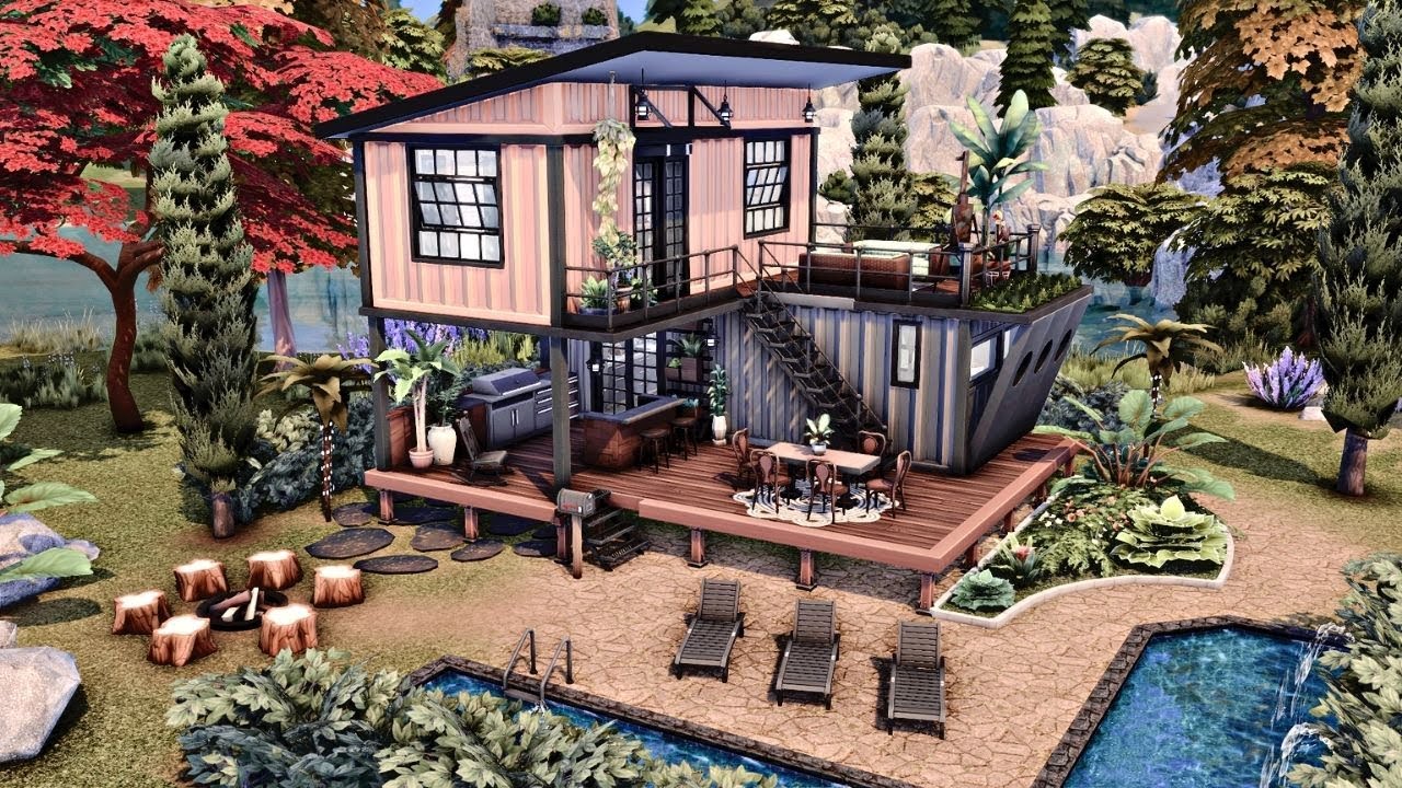 CONTAINER HOUSE 💚 The Sims 4 Speed Build - YouTube