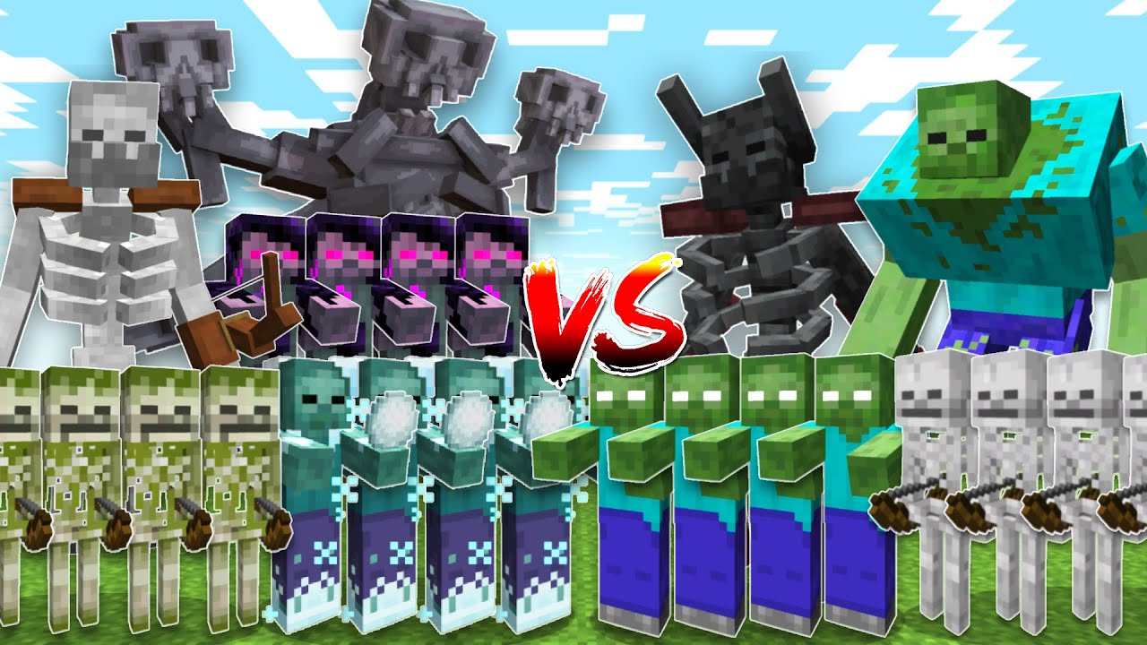 ZOMBIE and SKELETON TOURNAMENT - Minecraft Mob Battle - YouTube