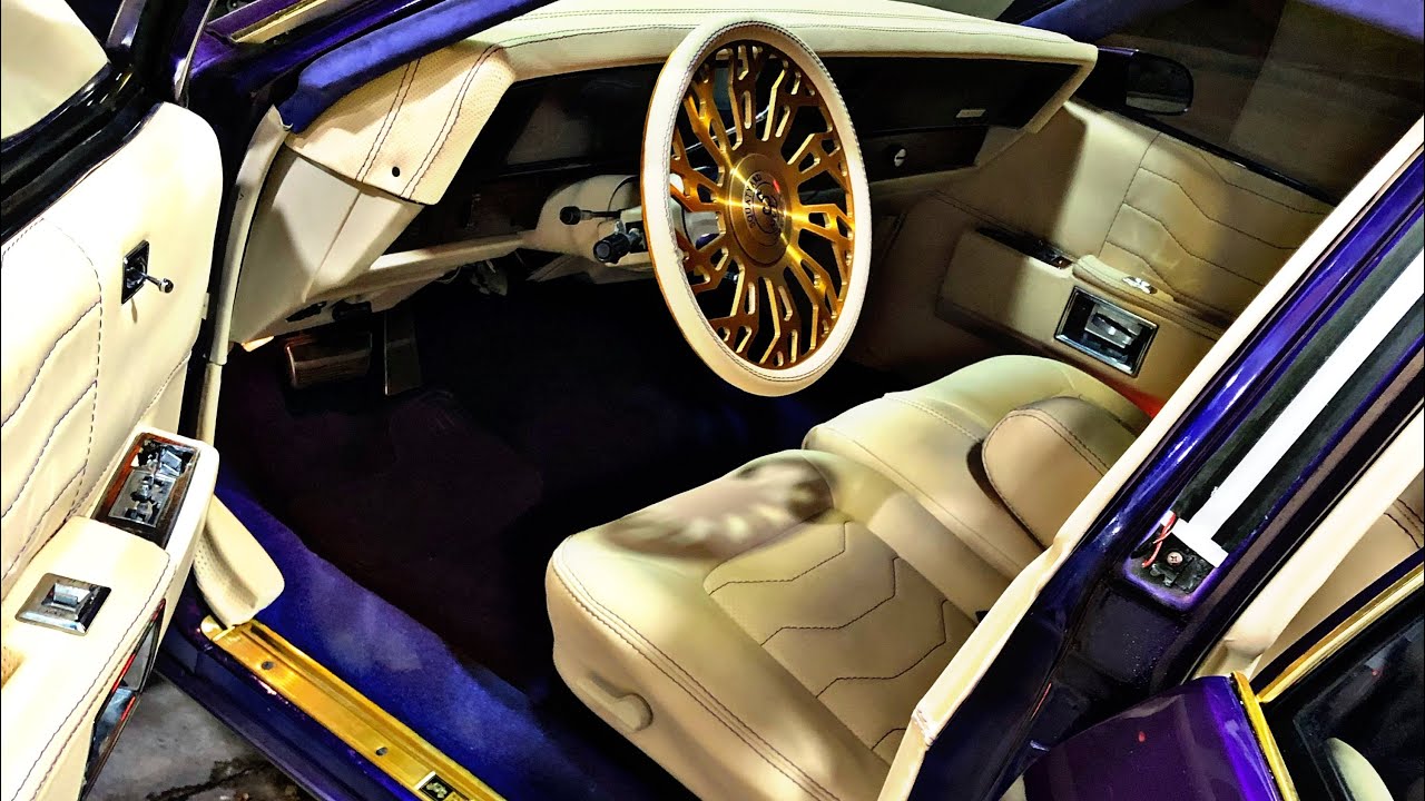 Corey checks on his purple box Chevy interior - YouTube