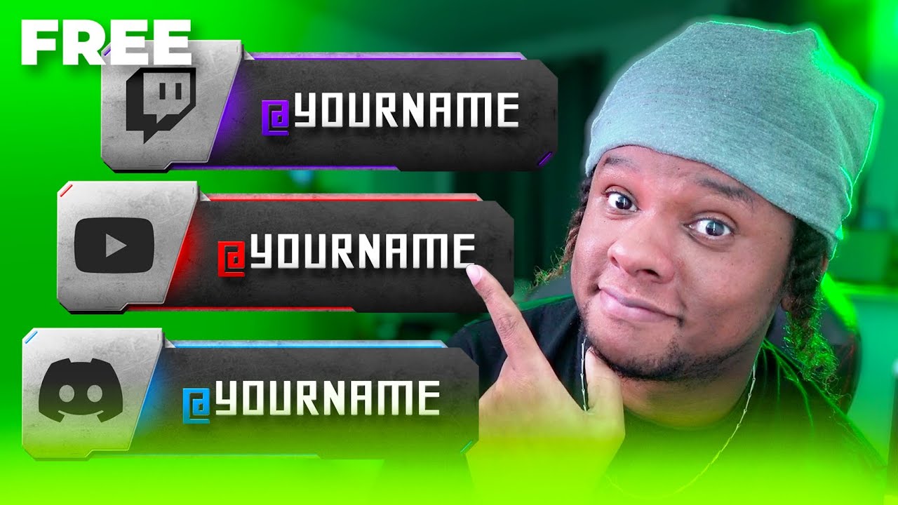 FREE Social Pop up / Panels Template! (OBS studio, Twitch, etc ...