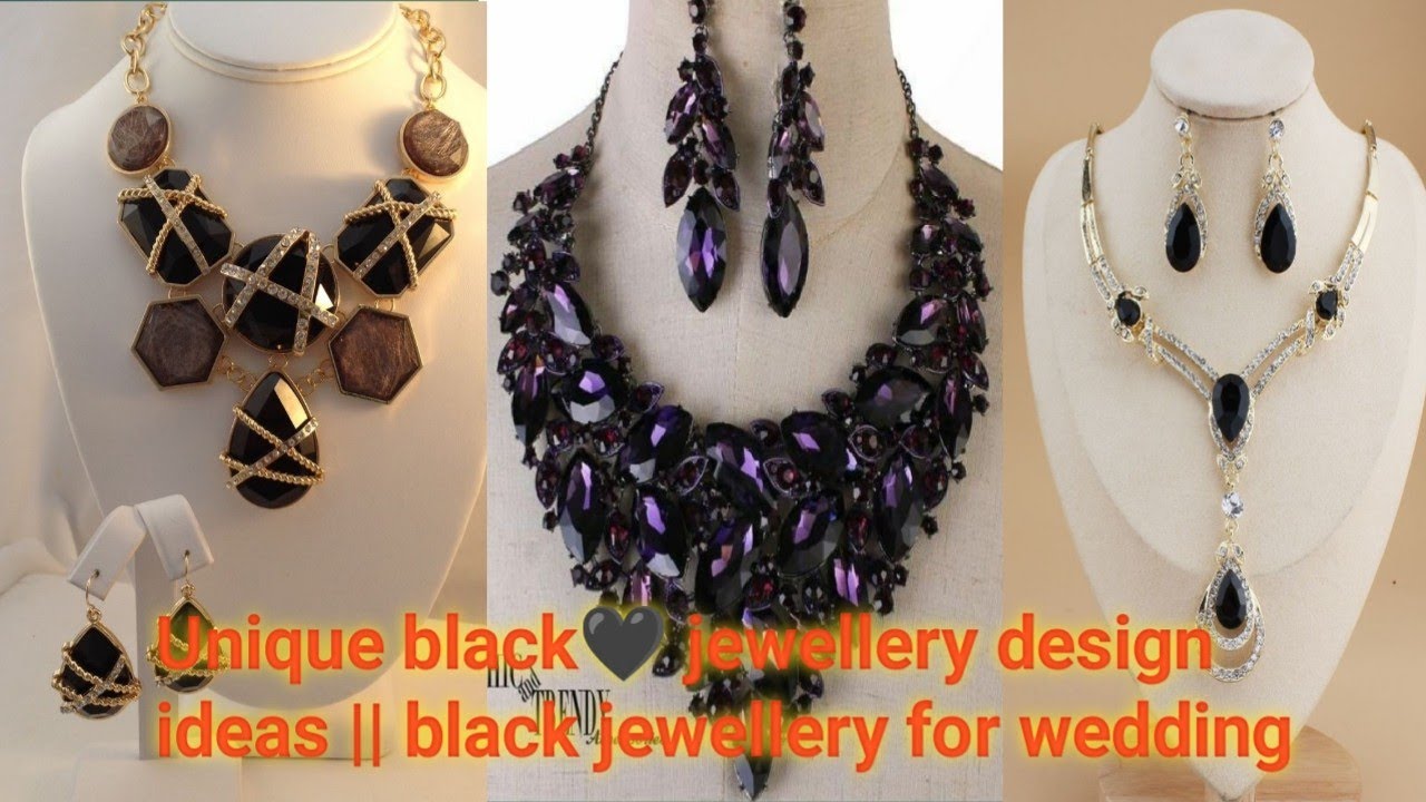 Unique black🖤 jewellery design ideas || black jewellery for wedding ...
