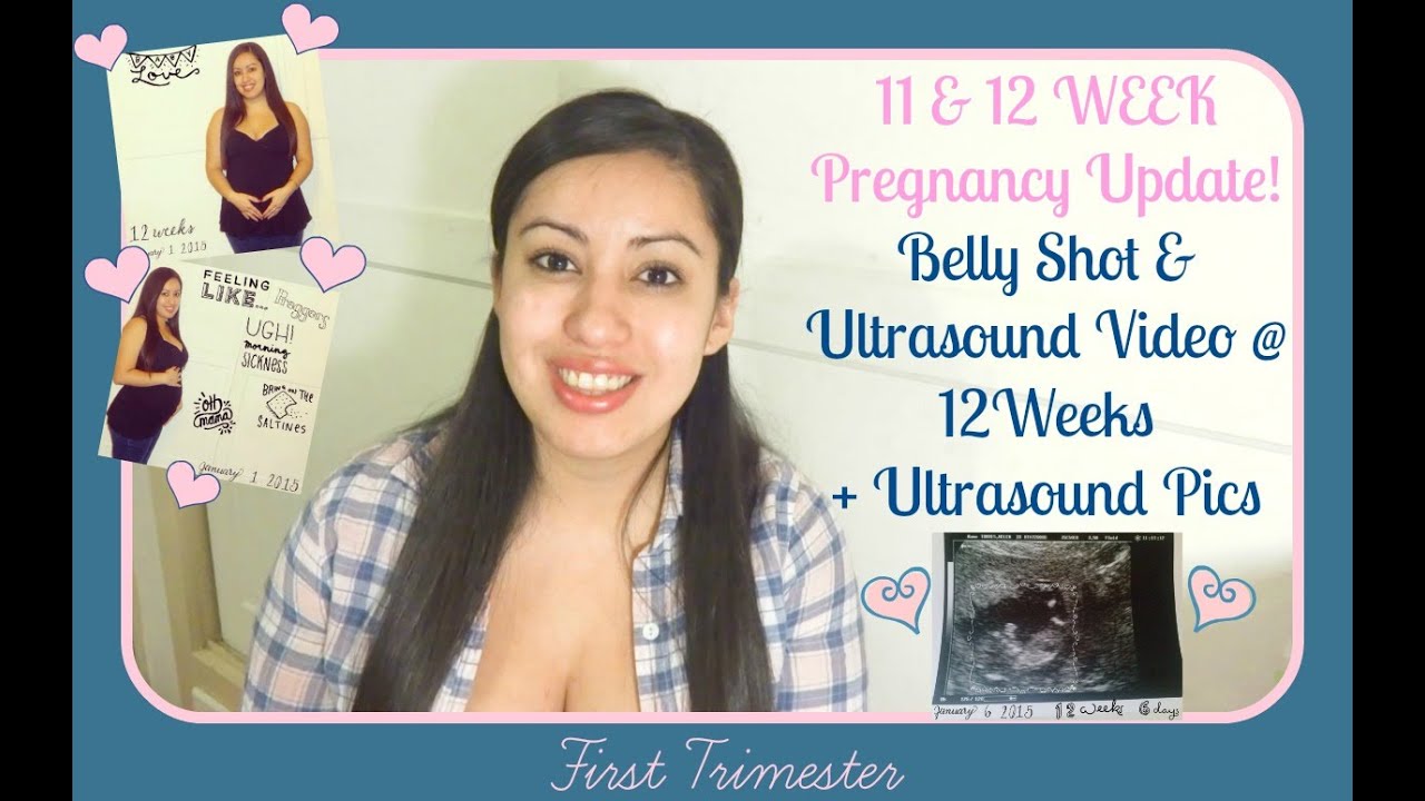 11 & 12 Week Pregnancy Update | Belly Shot & Ultrasound VIdeo ...