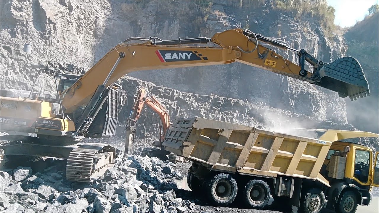 SANY Excavator | TATA Hitachi machine bekar Tata prima - YouTube