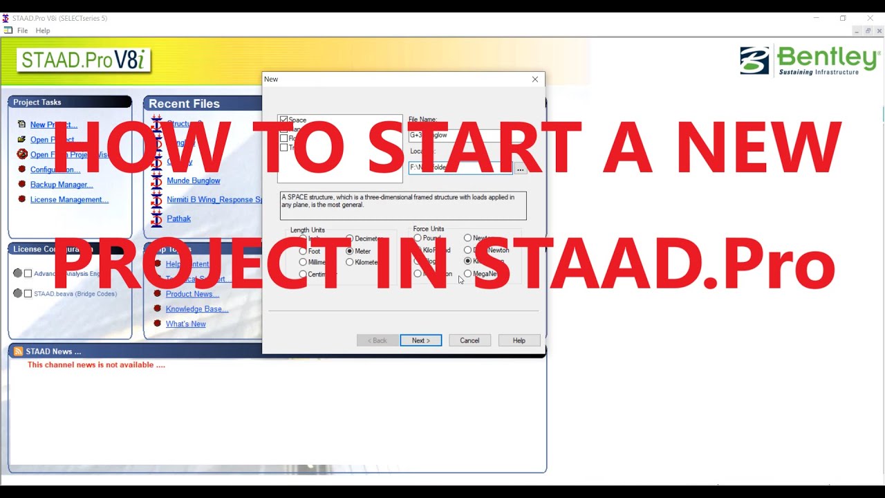 How to Start New Project in STAAD.Pro - YouTube