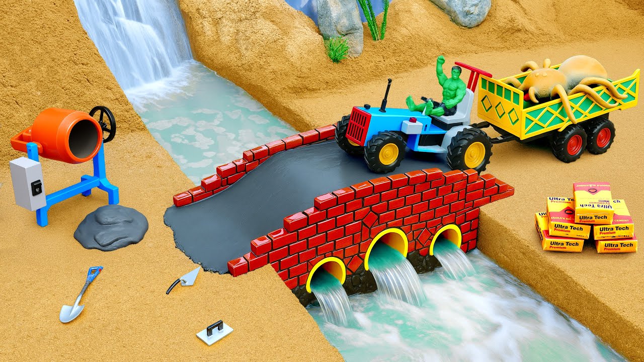 DIY Mini Truck Builds Brick & Concrete Railing Bridge | Fun ...