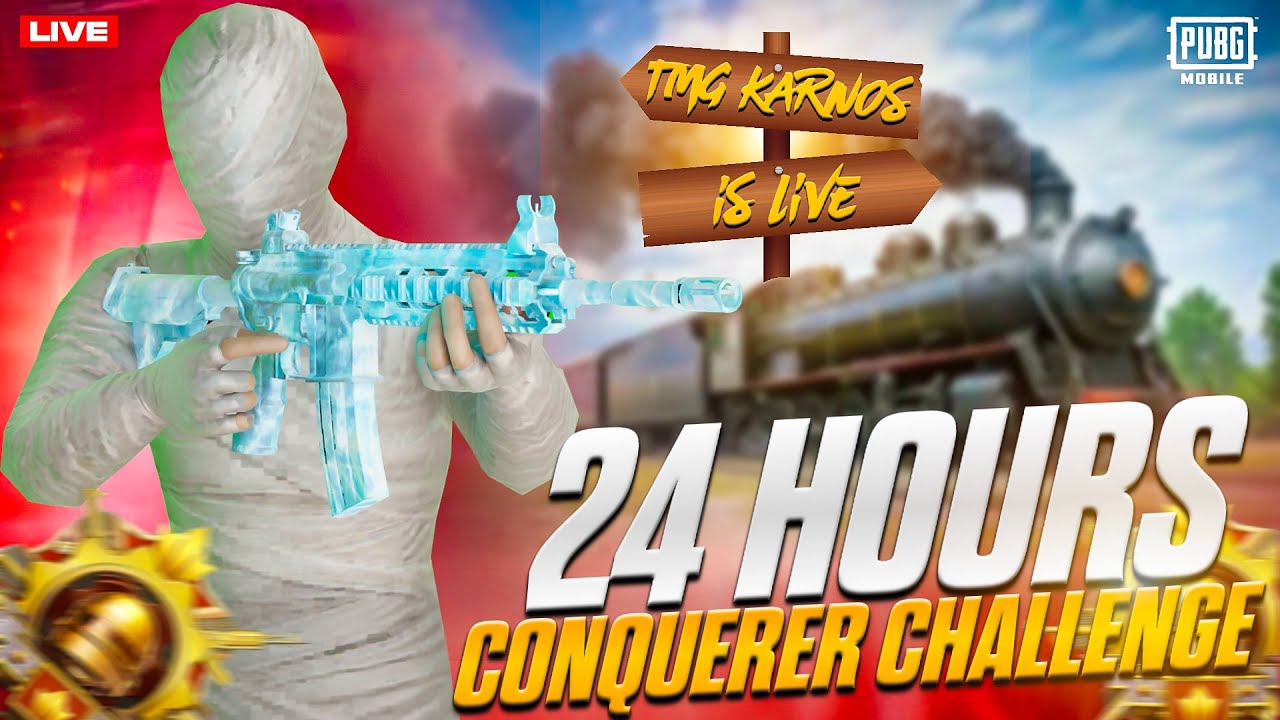 24 HOURS CONQUEROR CHALLENGE KARNOS PUBG MOBILE LIVE - YouTube