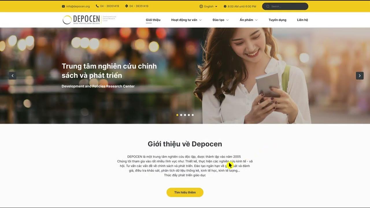 Website Trung tâm Nghiên cứu Chính sách và Phát triển DEPOCEN - Thiết kế bởi Wecan Group - YouTube