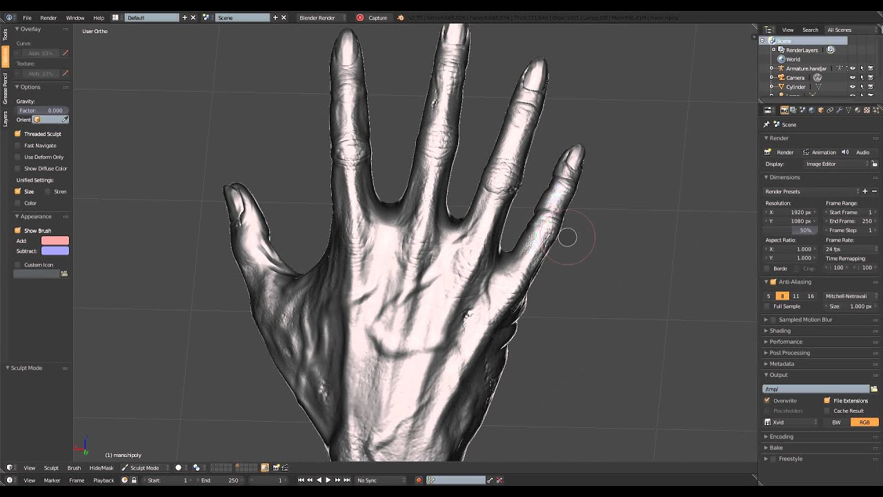 Zombie hand in Blender 2.75 - YouTube
