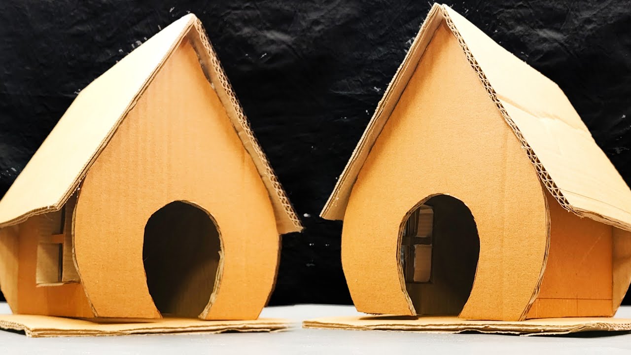 DIY Cardboard House • Home decoration craft • Easy Cardboard Craft ...