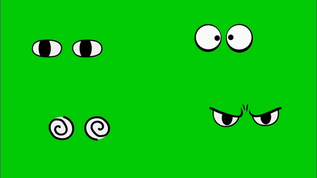 Cartoon eyes| free to use, no copyright | green screen - YouTube