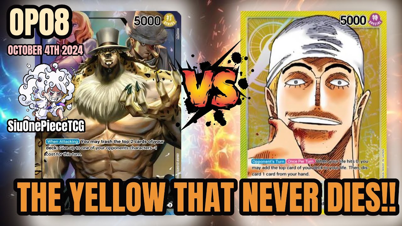YELLOW NEVER DIES! | OP8 Rob Lucci VS. Enel One Piece Trading Card Game ...