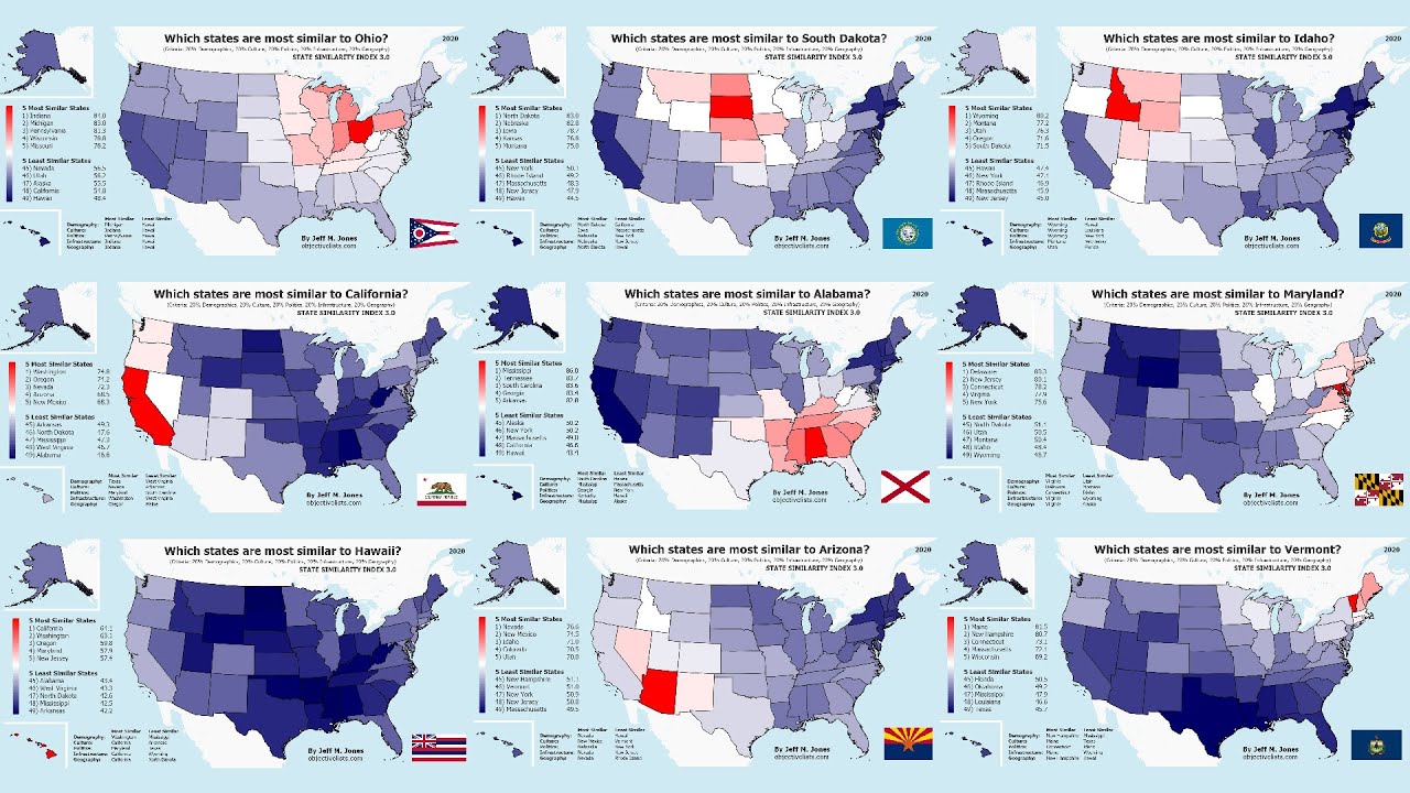 Mapping the Most Similar States to Every US State - YouTube
