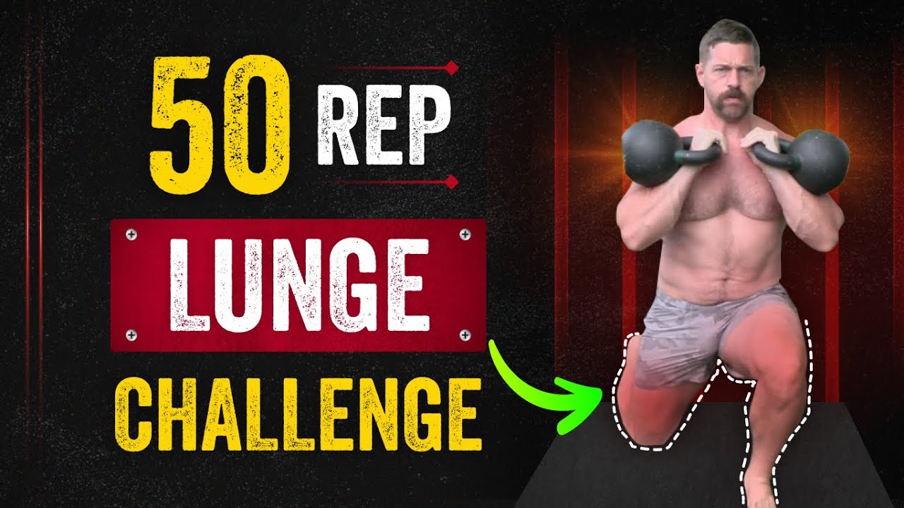 50 Rep Lunge Challenge [BRUTAL Kettlebell Leg Workout] | Coach MANdler ...