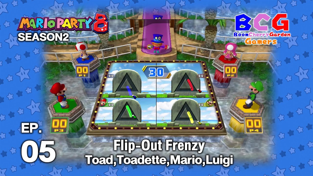 Mario Party 8 SS2 EP 05 Minigame Tent - Flip-Out Frenzy - Toad,Toadette ...