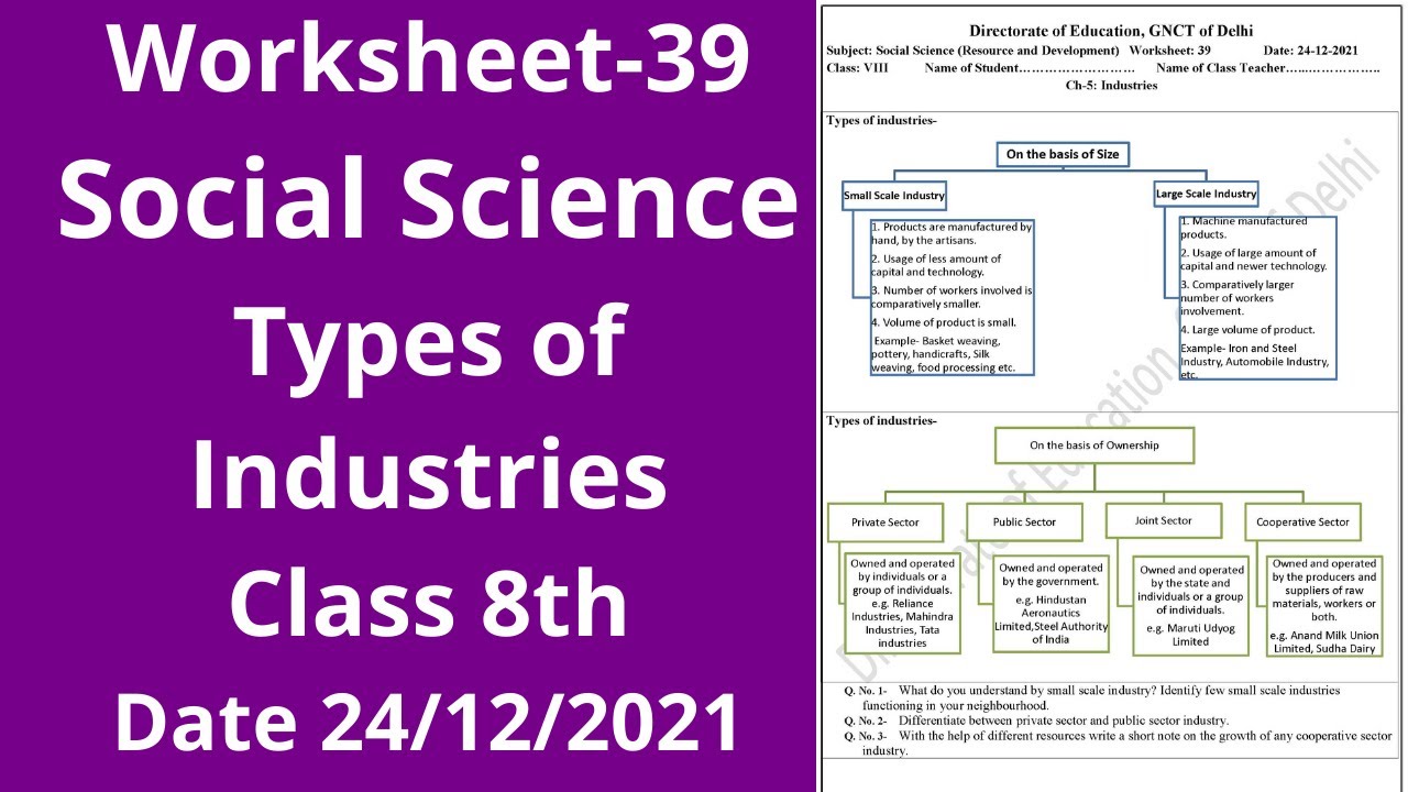 Worksheet 39 sst class 8 English Medium (24/12/21 /worksheet sst class ...
