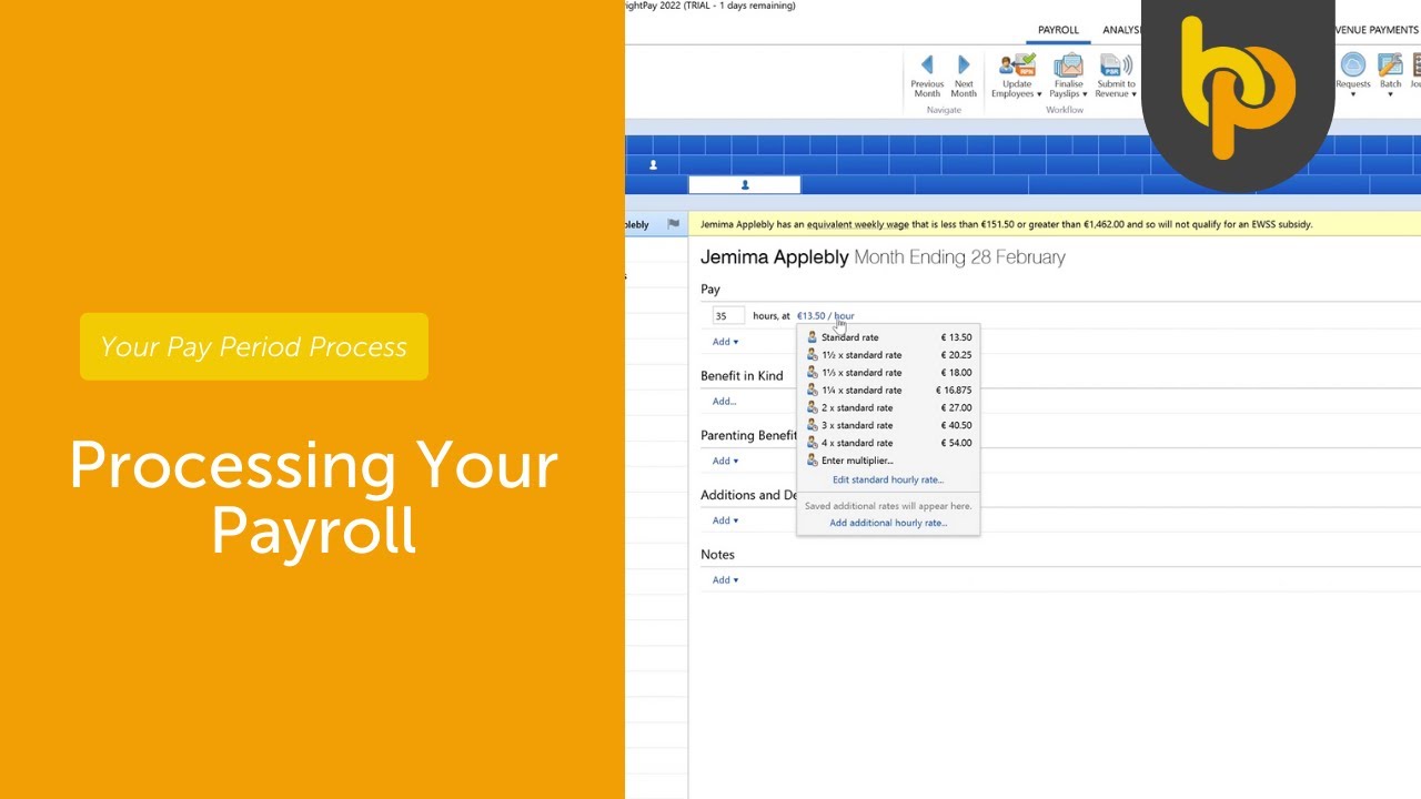 How to Process your Payroll in BrightPay | Your Pay Period Process ...