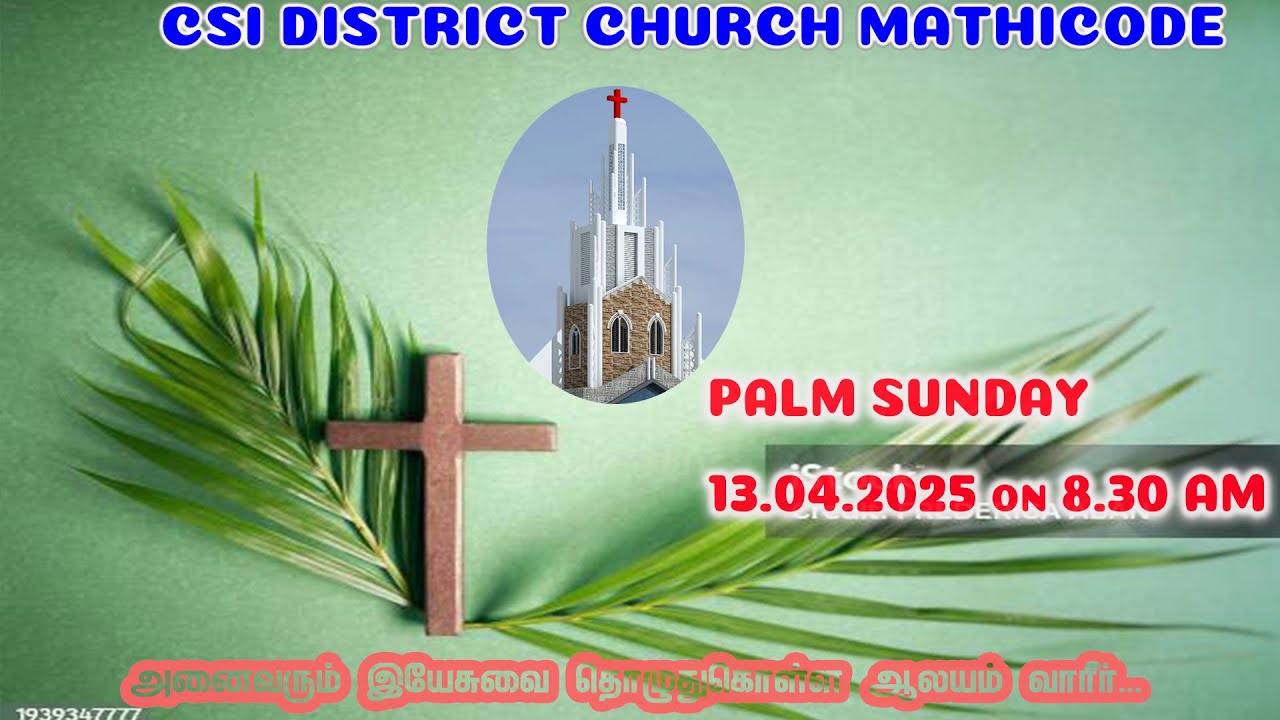 🔴 PALM SUNDAY SERVICE | CSI DISTRICT CHURCH MATHICODE | 13.04.2025 ...