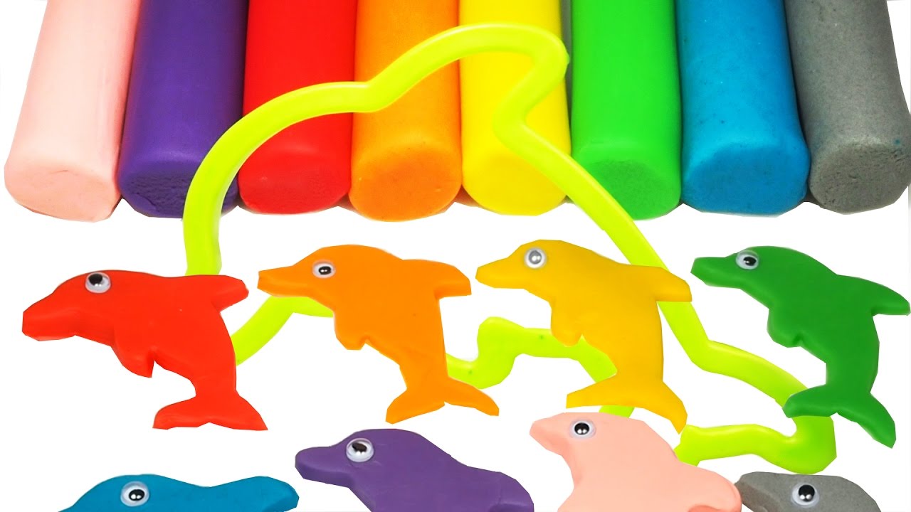 Play Doh Dolphin Animal Mold Learn Colors! Fun & Dory Stop Motion ...