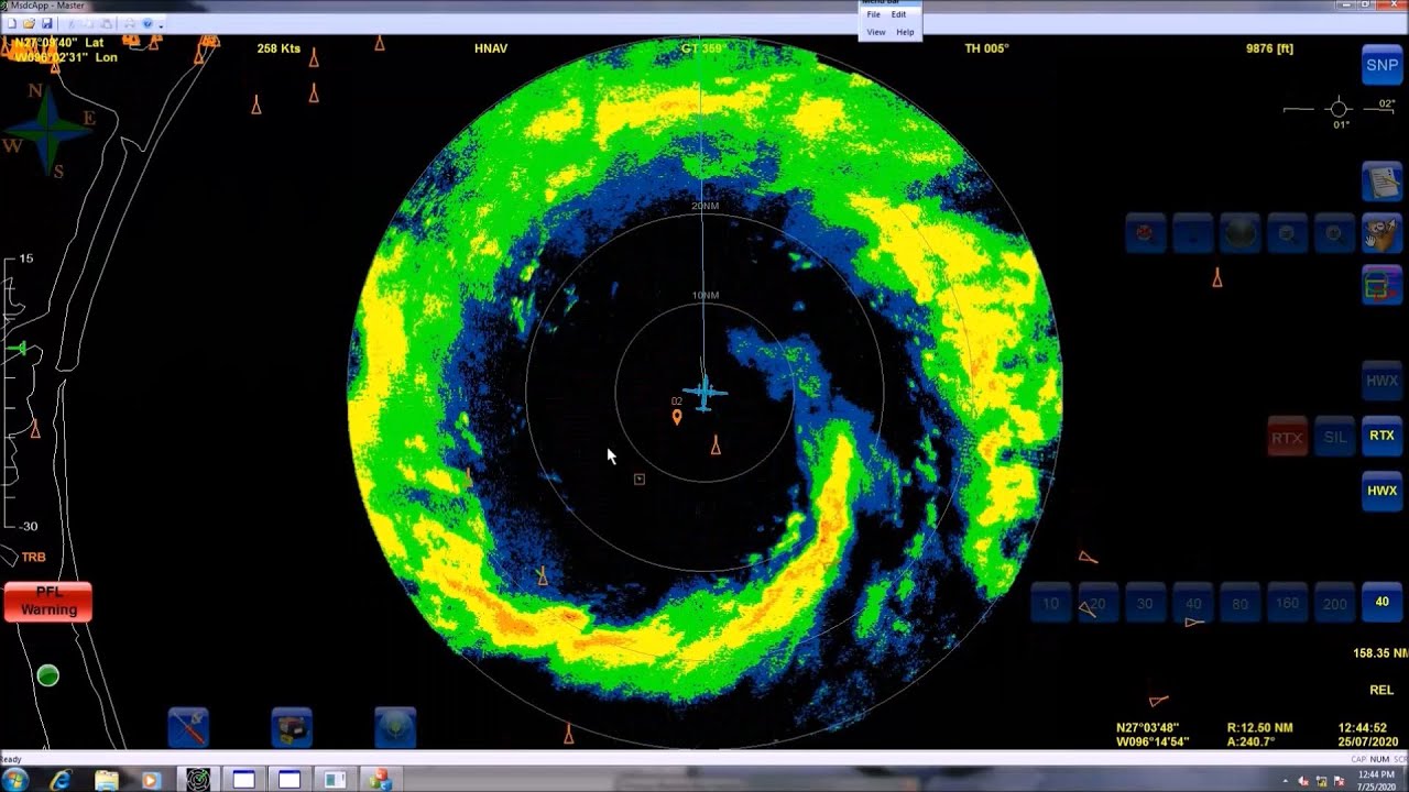 Hanna - NOAA P-3 Radar - Mission 6 - Jul. 25th, 2020 - YouTube