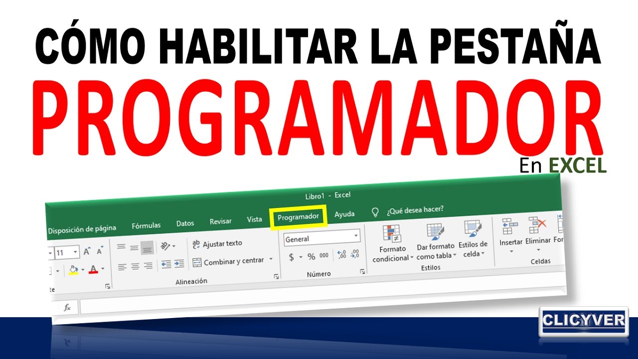 Cómo Habilitar la pestaña Programador en Excel 👉¡Dos Maneras de Hacerlo ...