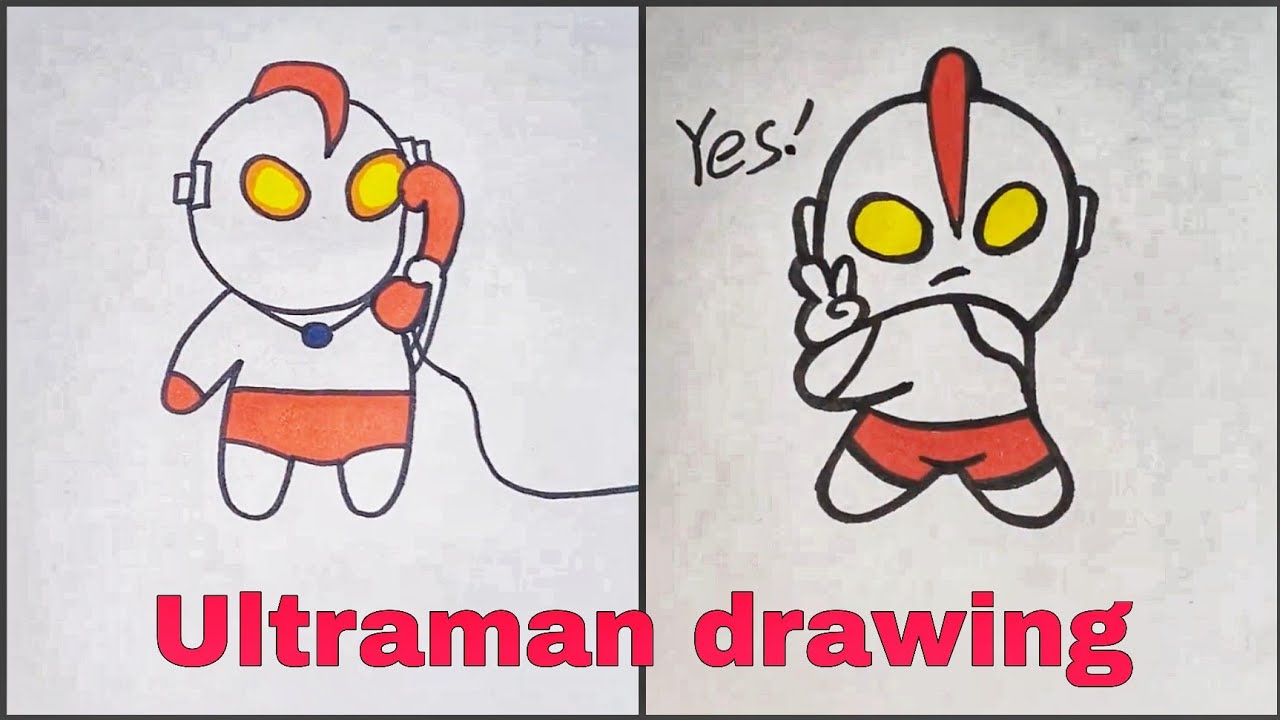 How to draw Ultraman | Chibi Ultraman drawing | Cute Ultraman drawing ...