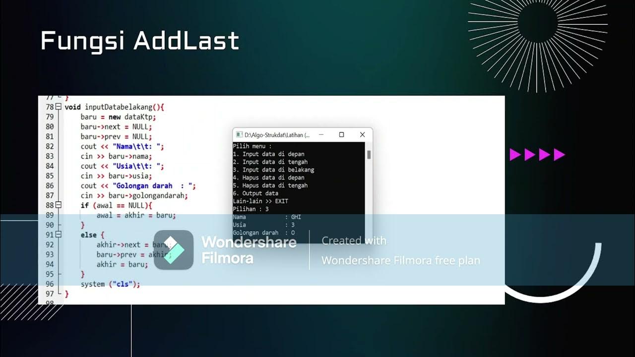 Aliman Khoerul Ibad (210102007) - Tugas Algoritma Struktur Data - Single dan Double Linked List ...