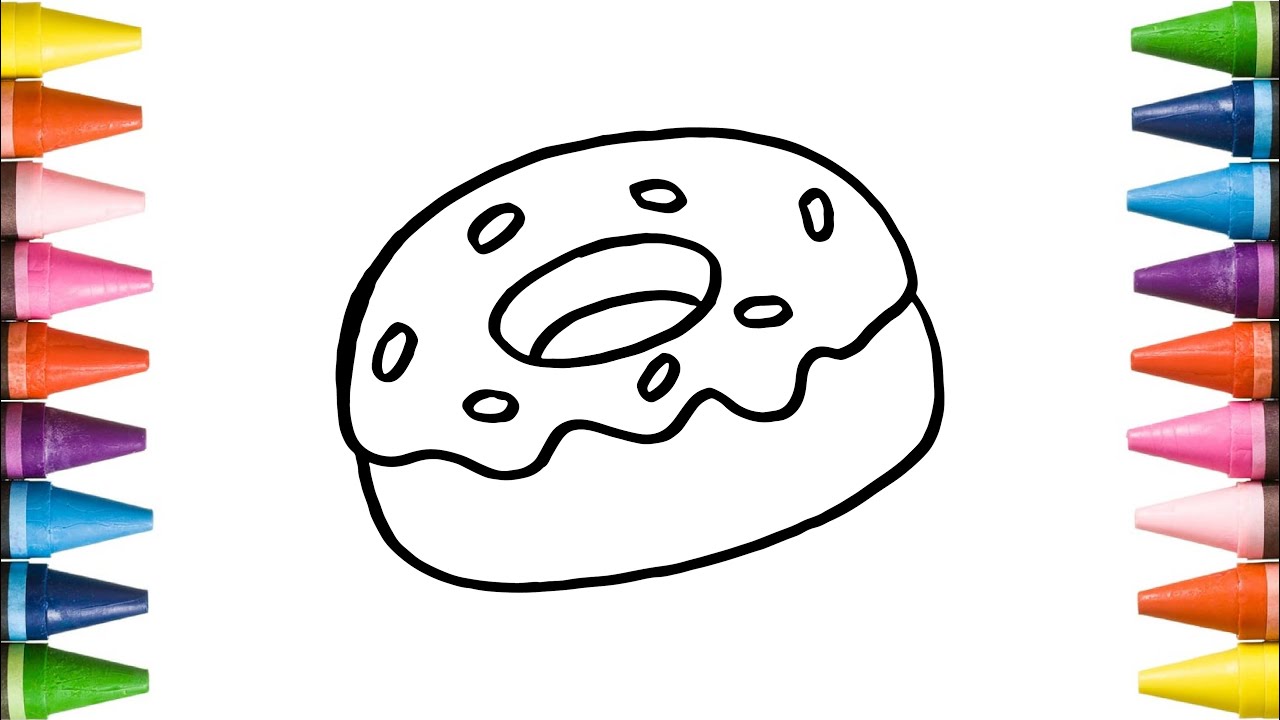 How to Draw Doughnut, Painting and Coloring for Kids and Toddlers | Let ...