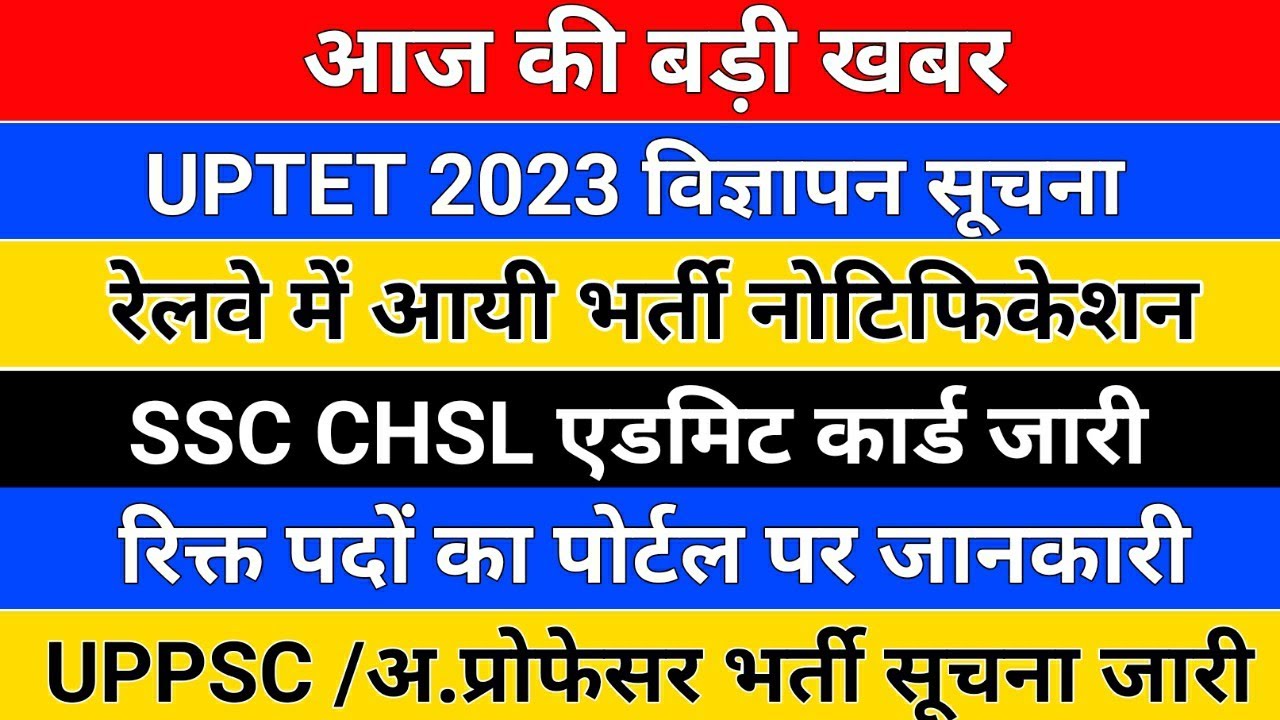 UPTET 2023 विज्ञापन सूचना /uptet notification 2023/ssc chsl admit card ...