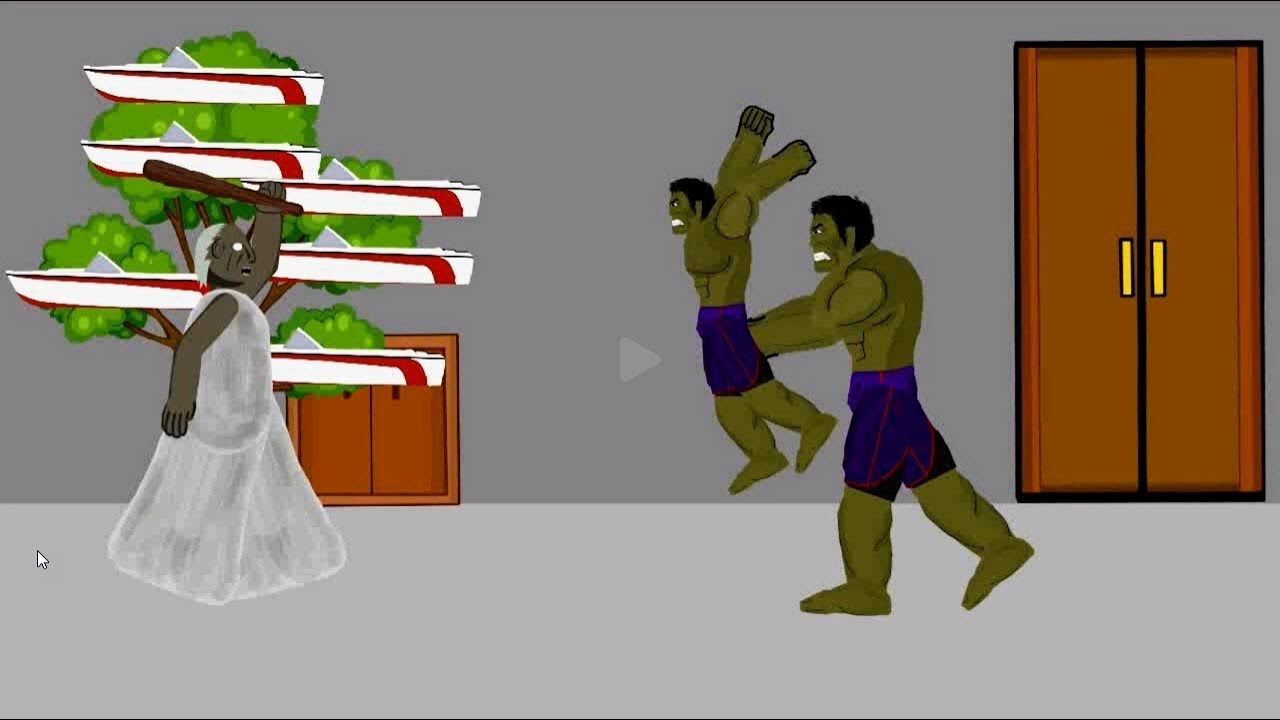 Granny vs. Hulk With His Son Fighting For Boat - Drawing Cartoon 2 ...