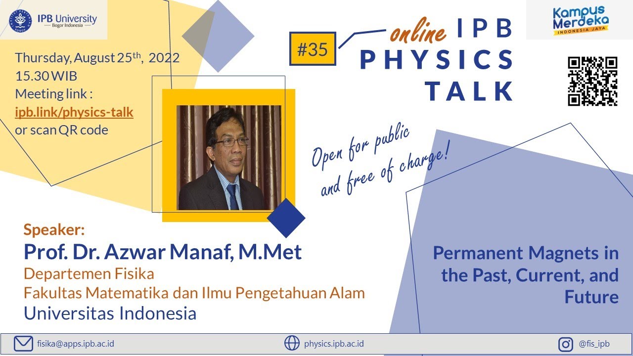IPB PHYSICS TALK : Prof. Dr. Azwar Manaf, M.Met - YouTube