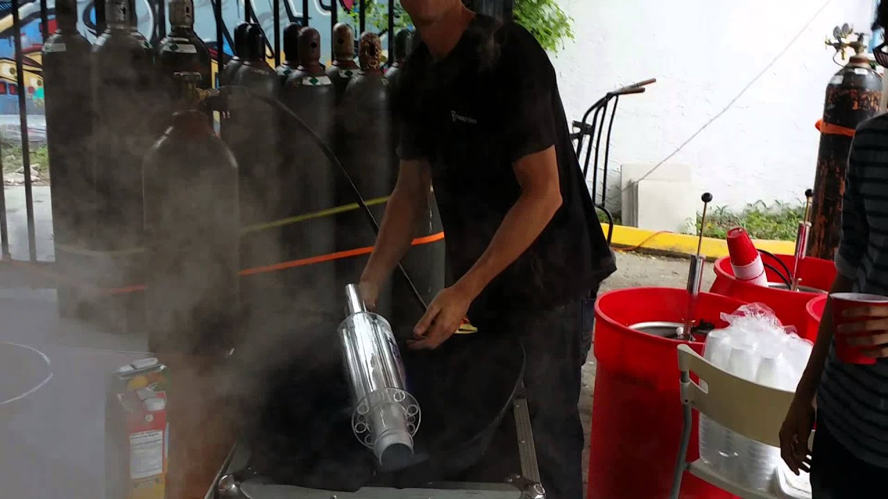 Getting shot with a liquid nitrogen gun - YouTube