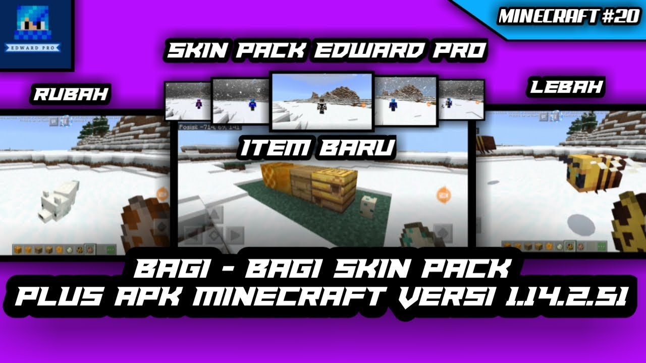 Bagi-Bagi Skin Pack Edward Pro Gaming + Apk Minecraft Versi 1.14.2.51 ...