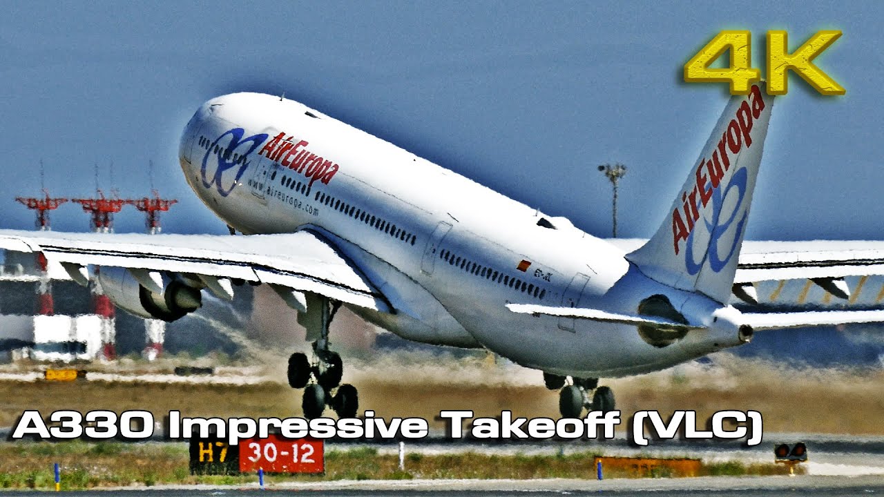 Airbus A330 Impressive Takeoff! (VLC) [4K] - YouTube