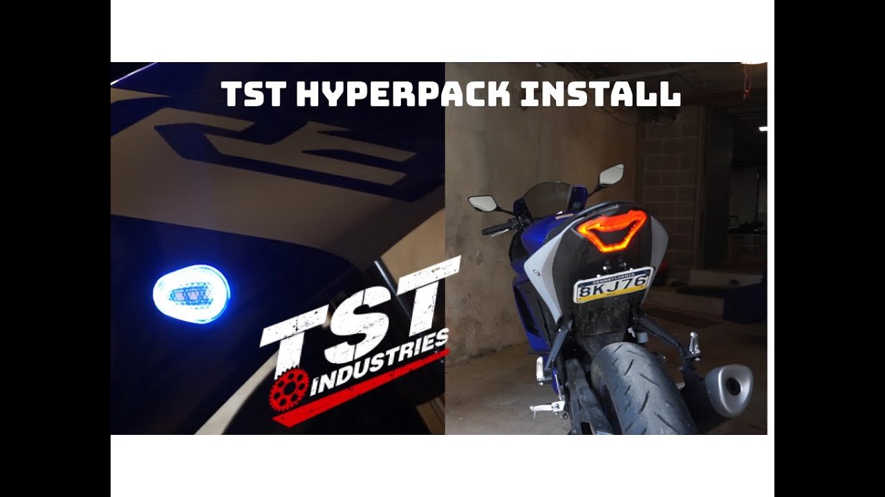 2020 Yamaha R3 - TST HyperPack Install - Integrated Tail Light, Folding ...