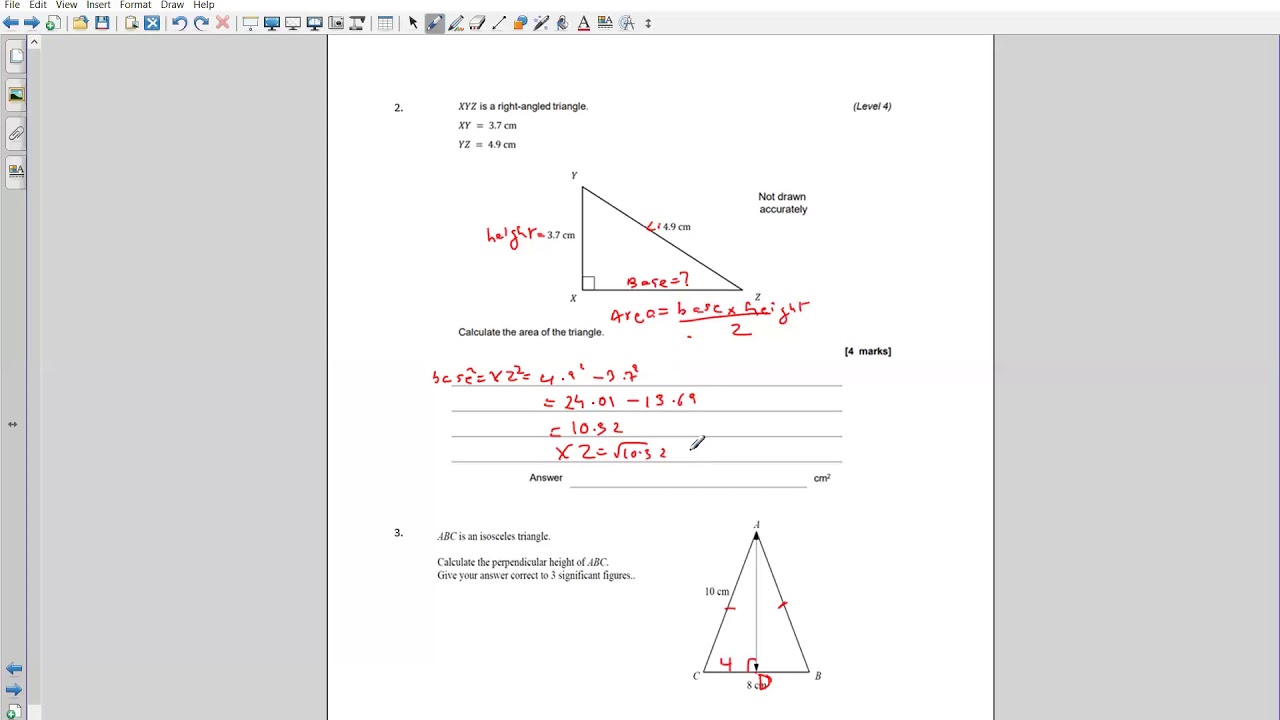 Questions involving Pythagoras' theorem - YouTube