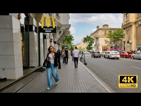 Bakı - Mərkəzi küçələr (May 2026) Piyada Gəzinti Turu - Baku, Azerbaijan | Walking tour -4k- Баку
