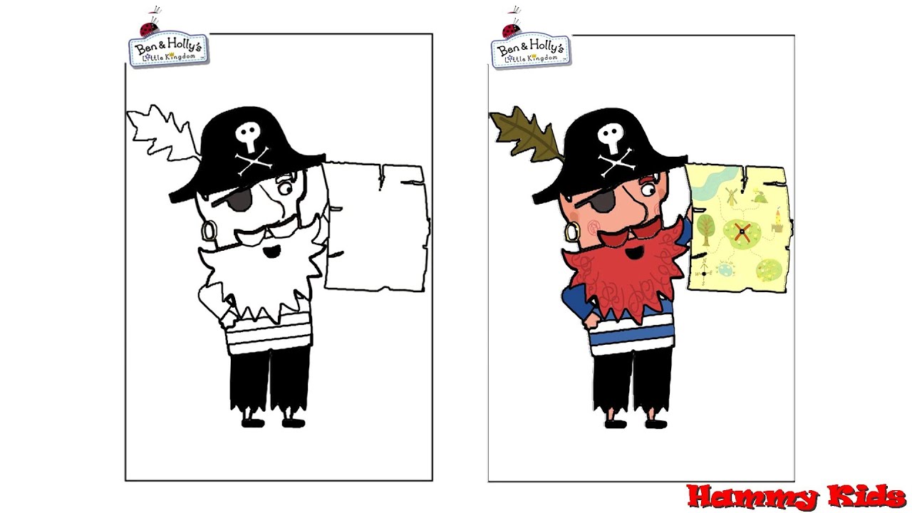 Ben & Holly's Little Kingdom | How To Draw & Colour | Pirate Red Beard ...