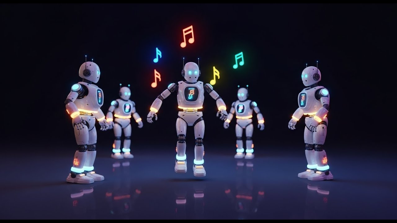 Five Little Robots Learn Colors | Nursery Rhymes and Kids Songs - YouTube