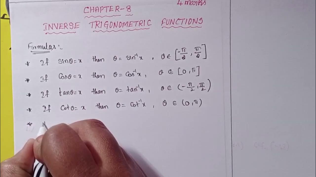 introduction before exercise-8(a)#inverse trigonometric functions #chapter-8# intermediate-1A ...