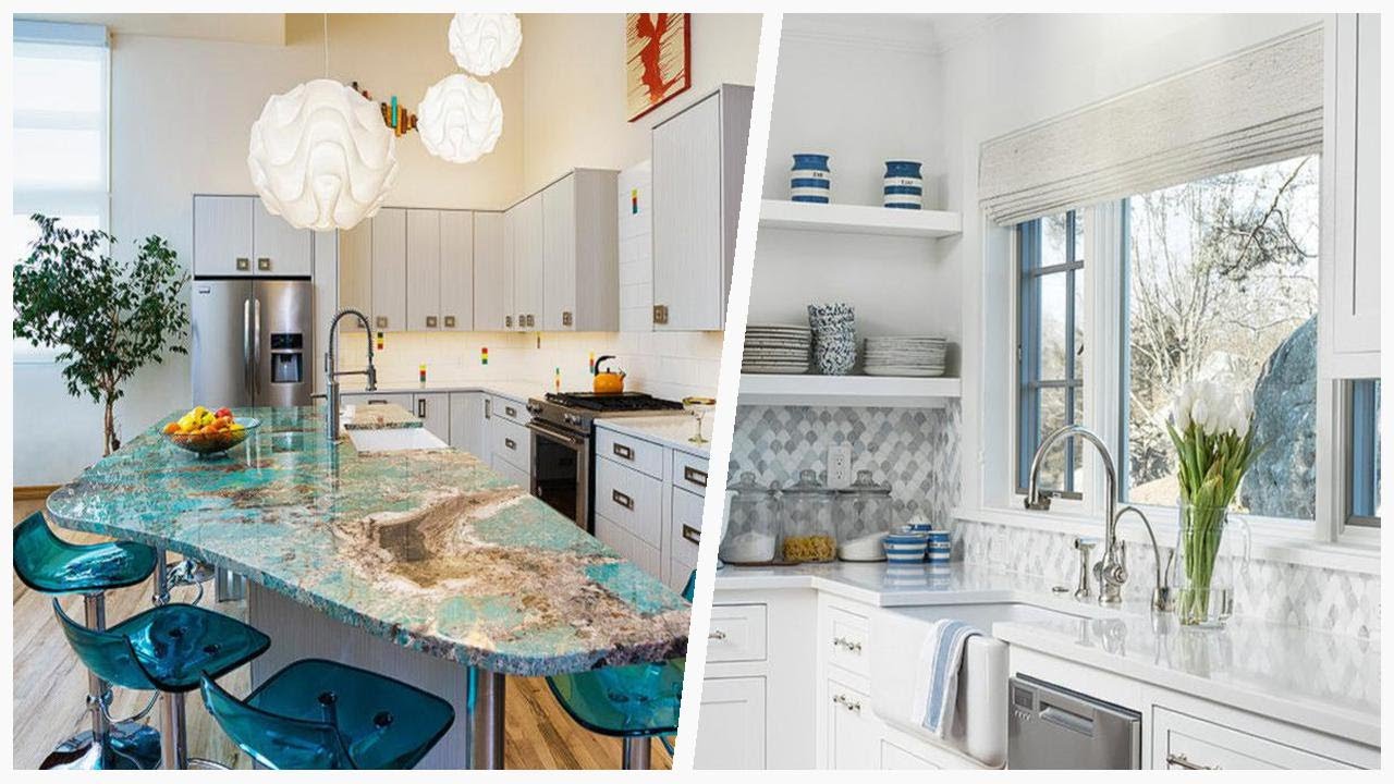 75 Kitchen With A Farmhouse Sink And Turquoise Countertops Design Ideas ...