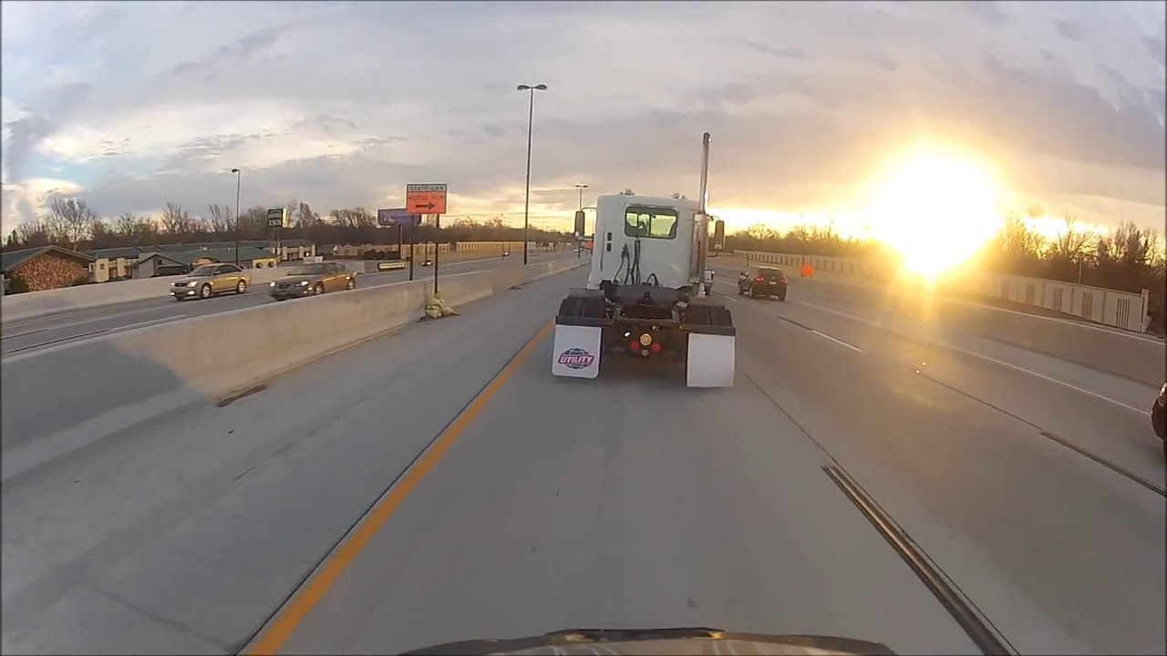 Semi driver swerves in front of a motorcycle ON PURPOSE! - YouTube