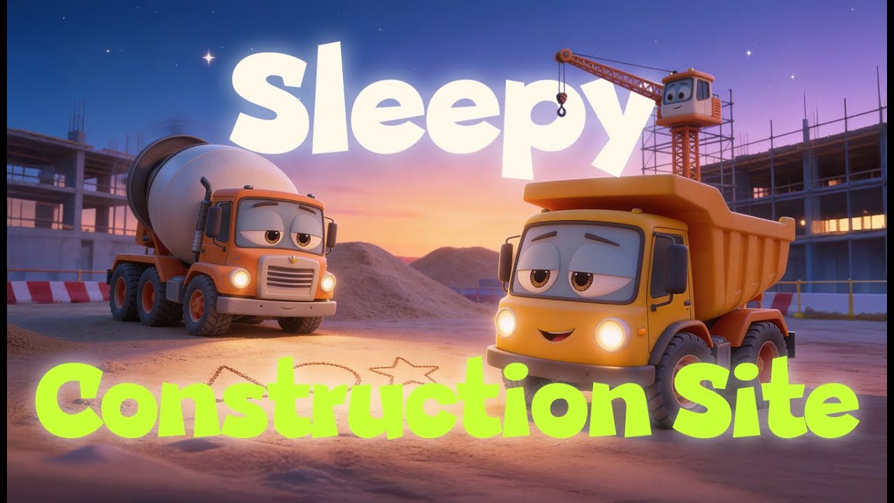 The Sleepy Construction Site (Part 2) 🌙 3 Story Collection 🚜 Learn ...