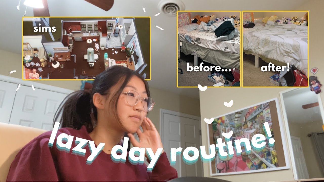 my lazy day routine ☁️💤- relaxing, reading, + self-care! - YouTube