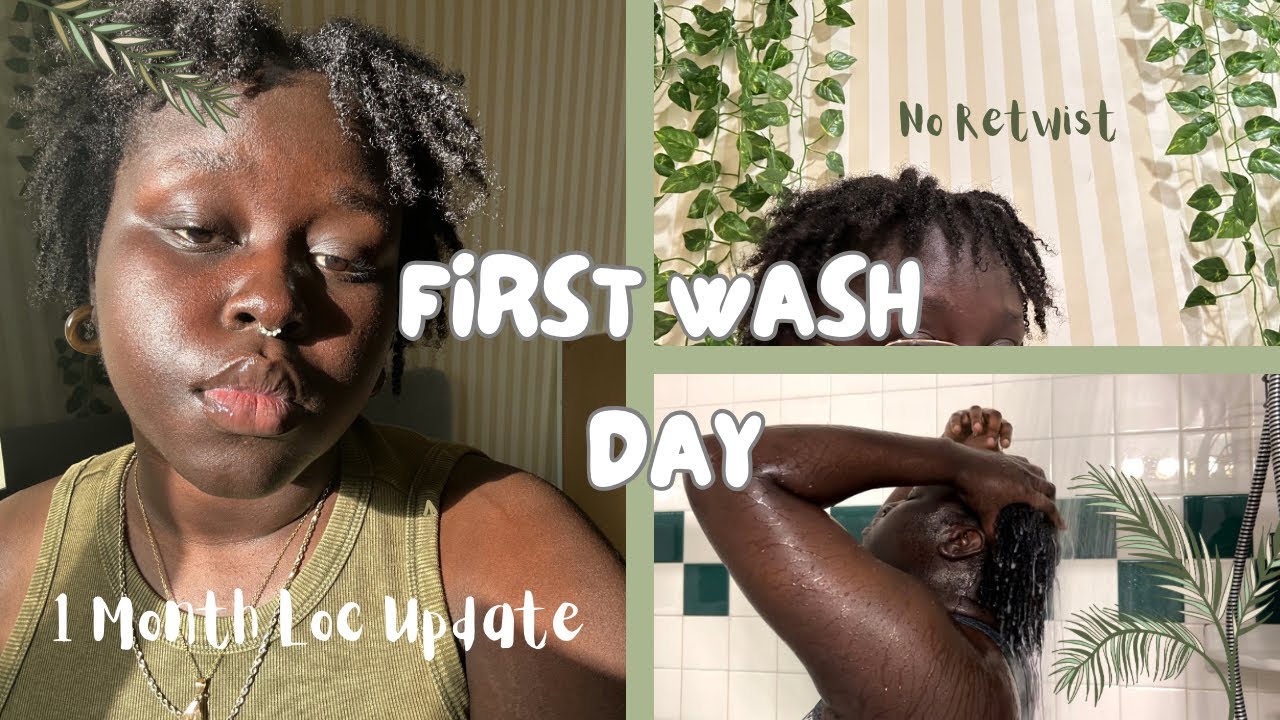Washing My Starter Locs || No Retwist || 1 Month Update - YouTube
