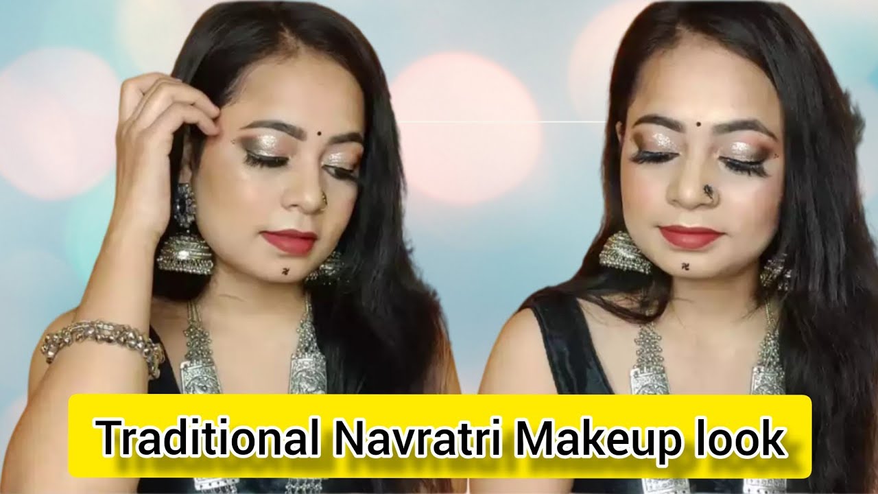 Easy Traditional Navratri makeup look / Garba look #makeup # ...