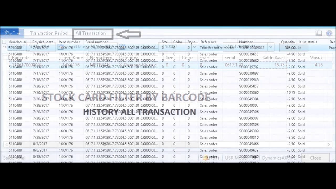 guide stock card barcode report dynamics ax - YouTube