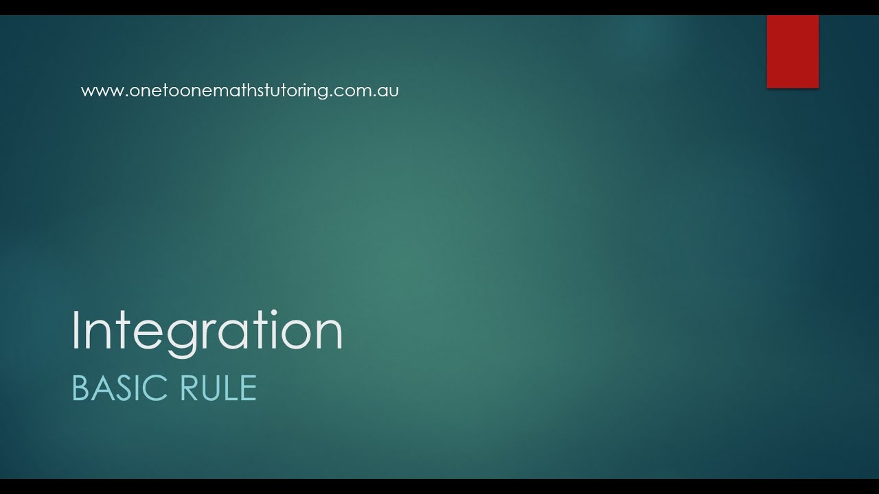Integration - Basic Rule - YouTube