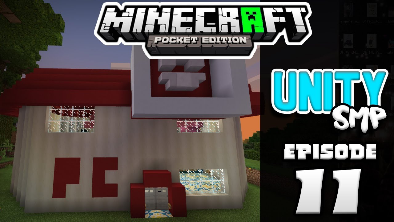POKECENTER!! - UNITY SMP Ep.11 - Minecraft PE (Pocket Edition) - YouTube