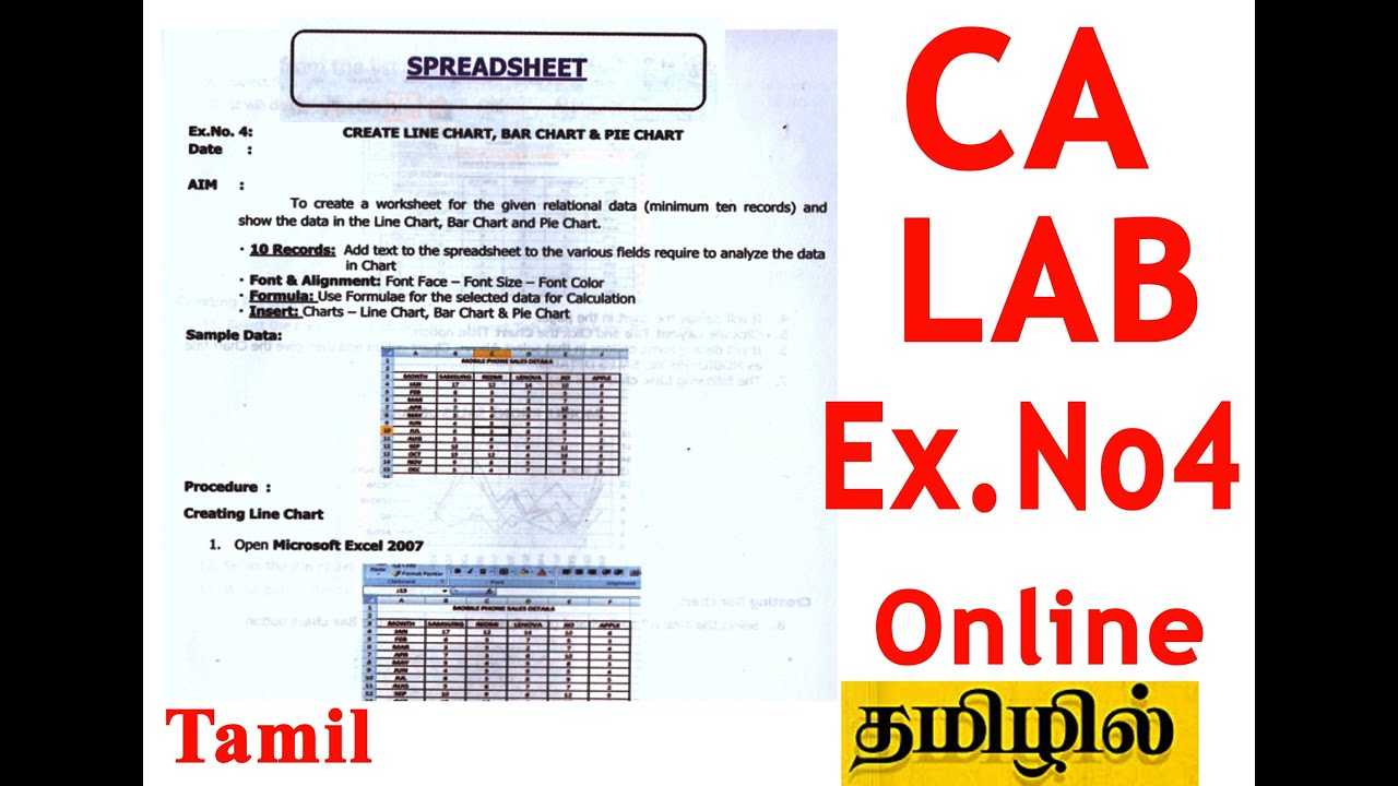 COMPUTER APPLICATION PRACTICAL Ex. No4 (CREATE LINE CHART,BAR CHART,PIE ...