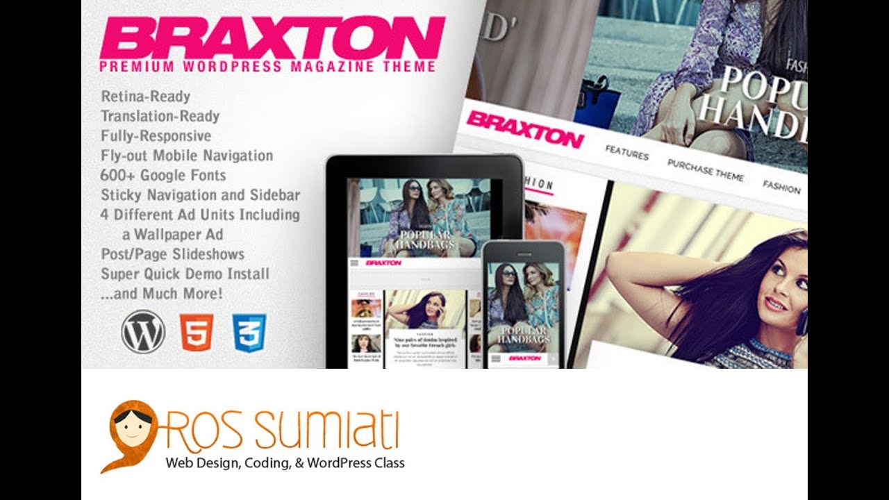 Braxton Premium Magazine WordPress Theme Part 1 Getting Started - YouTube